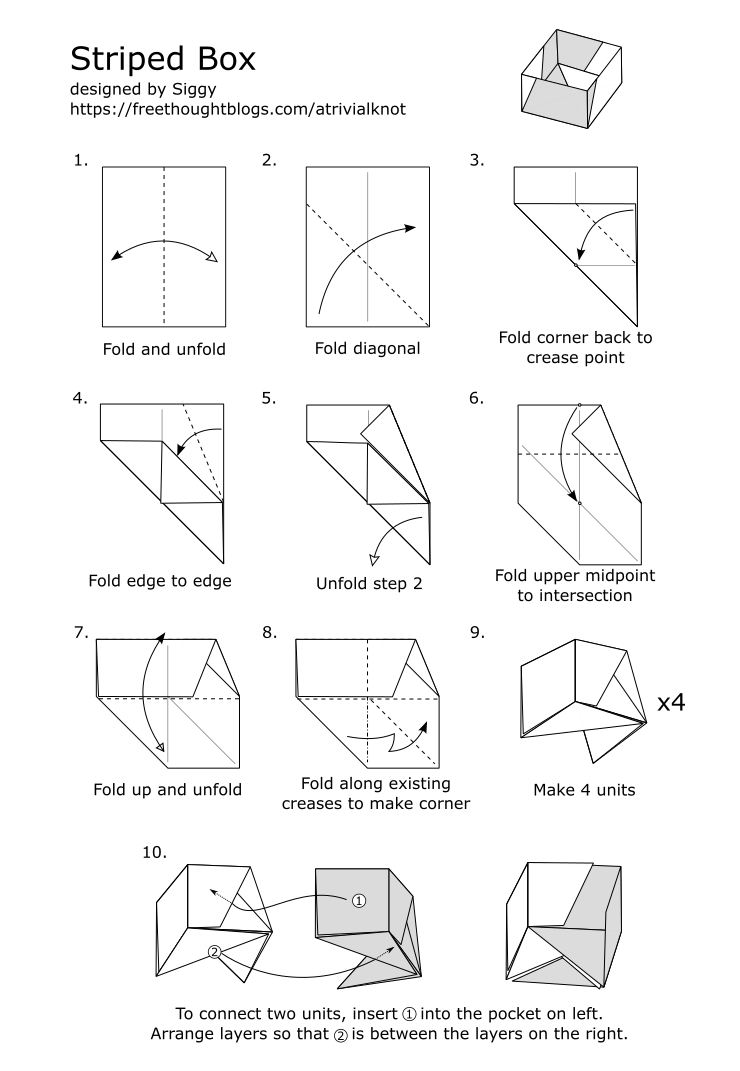 Origami: Striped Box